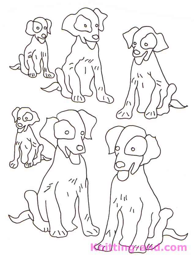 Dogs Hand Embroidery Design » Knitting-and.com