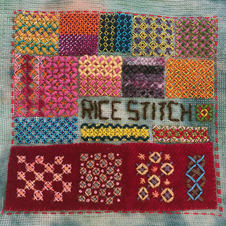 Beyond TAST Embroidery Samplers - Rice Stitch and Layering » Knitting ...